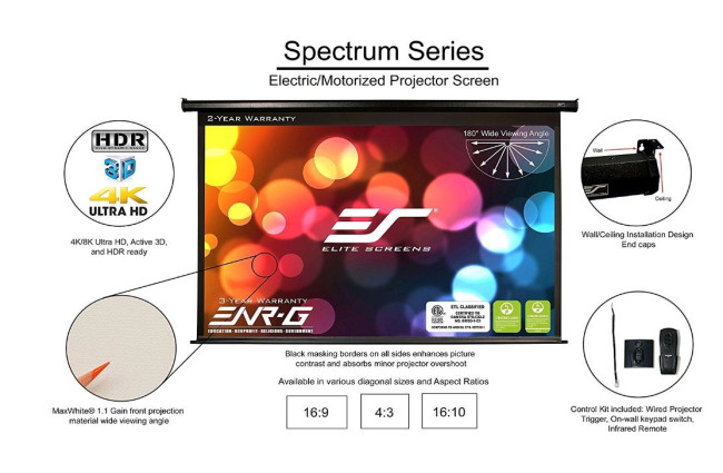 Elite Screens Spectrum Series Electric120V projketoriaus ekranas ... Elite Screens Spectrum Series Electric120V projketoriaus ekranas ...